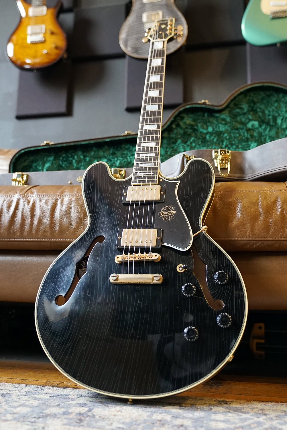 Heritage Custom Shop Core Collection H-555 Electric Guitar, Ebony (Art