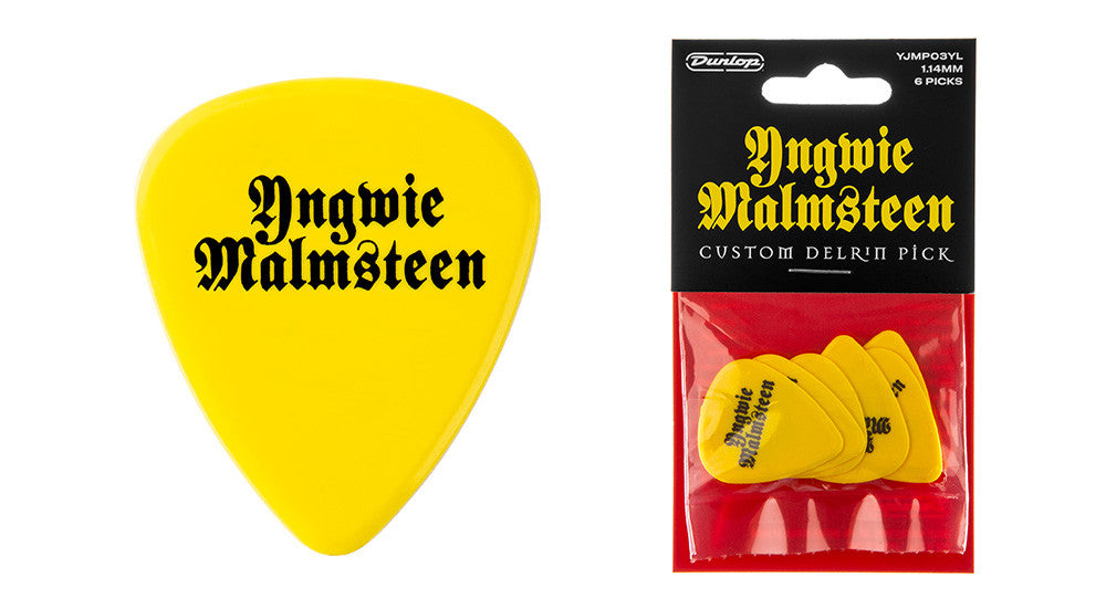 Dunlop Yngwie Malmsteen Custom Delrin Picks - Yellow, 1.14mm, 6 Pack