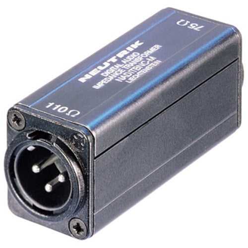 Neutrik 110/75 OHM IMPEDANCE X-FORMER BNC TO MALE XLR